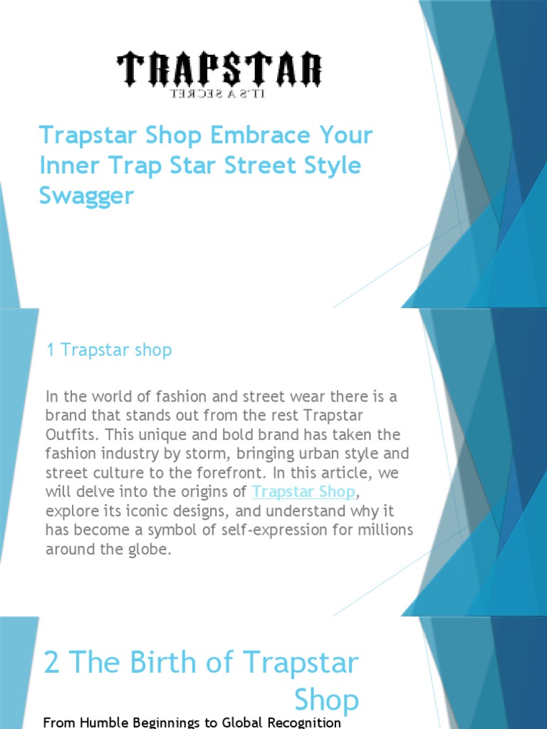 Trapstar Shop Embrace Your Inner Trap Star Street | PDF | Fashion | Brand