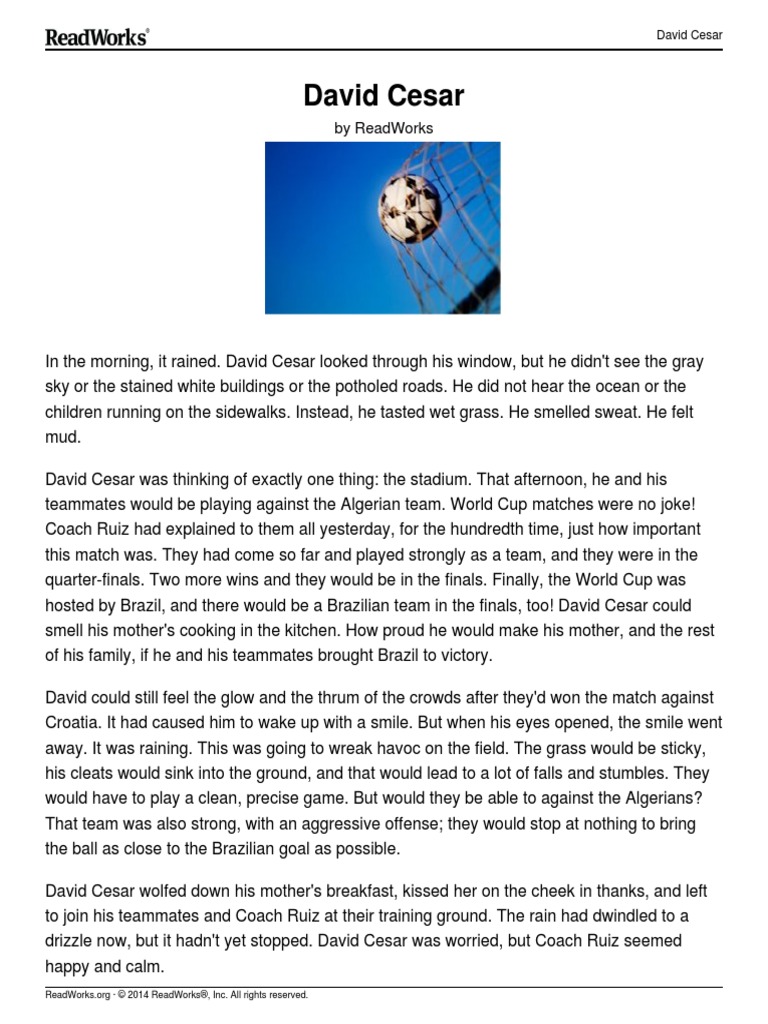 David Cesar - Reading Comprehensio | PDF