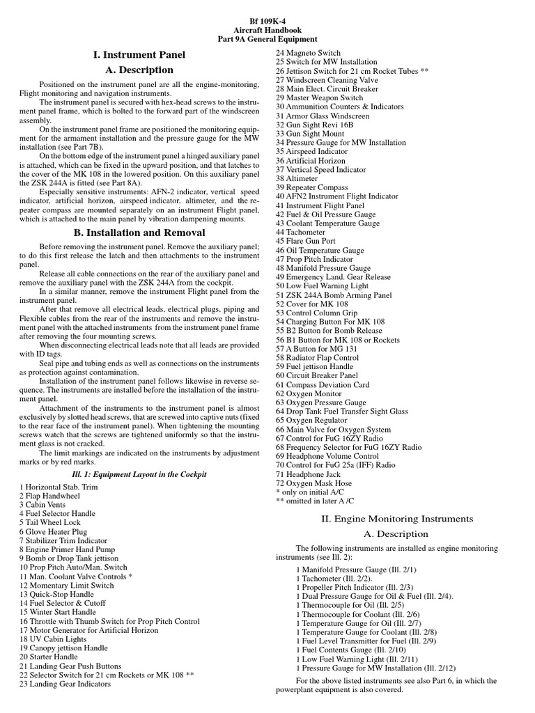 BF 109 K 4 Eng | PDF | Airspeed | Valve