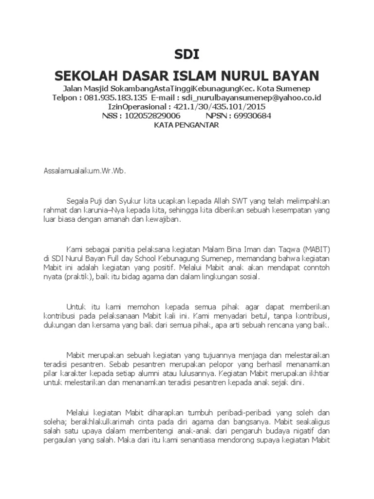 Contoh Proposal Mabid | PDF