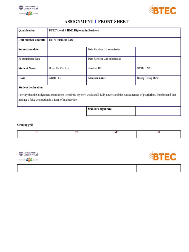 FRONTSHEET 1-Assignment 1-01319 | PDF | Case Law | Employment