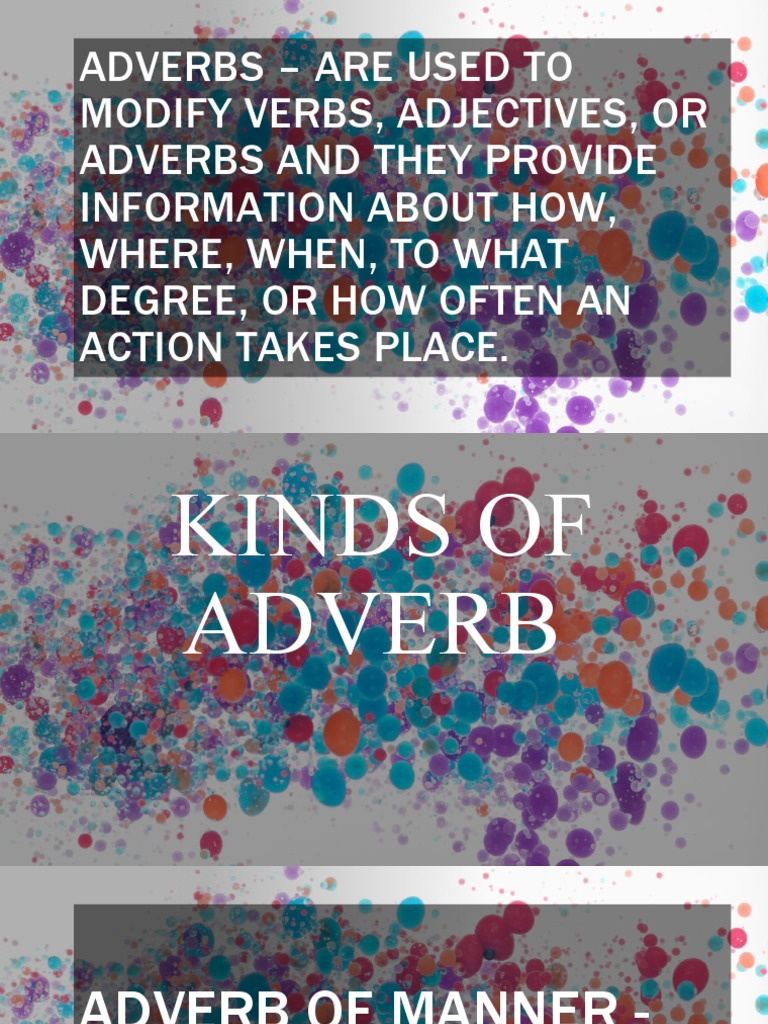 Understanding Adverbs for Grade 7 | PDF