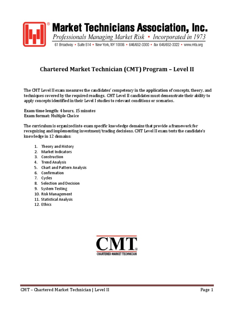 CMT Level II Exam Guide | PDF | Theory | Technical Analysis