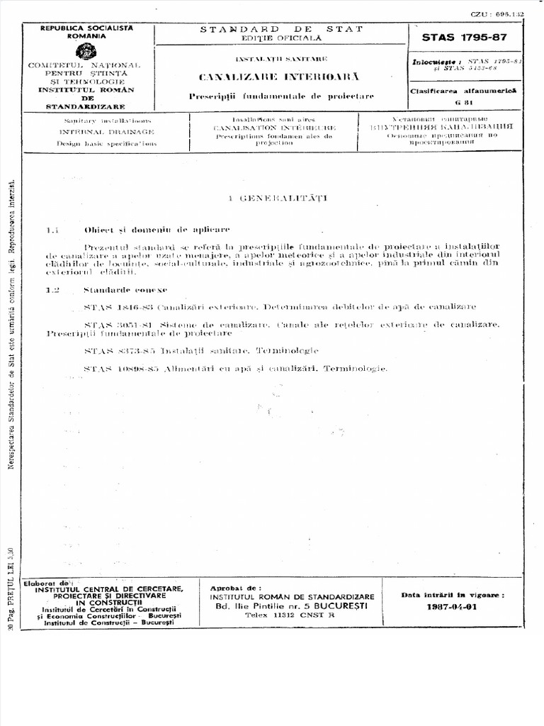 Stas 1795 87 Canalizare | PDF