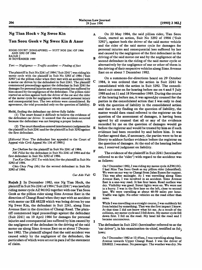 NG Tian Hock V NG Swee Kintan Seou Geok V NG Swee Kin & Anor | PDF