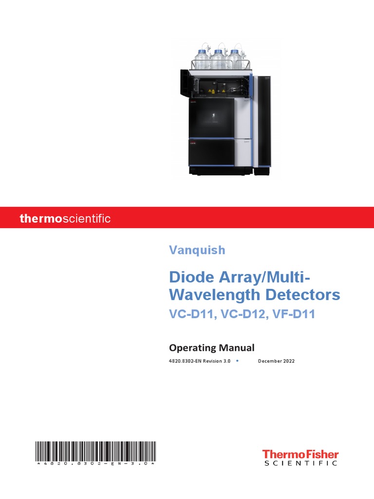 Vanquish Diode Array, Multi Wavelength Detectors (VC-D11, VC-D12, VF-D11) - Operating Manual ...