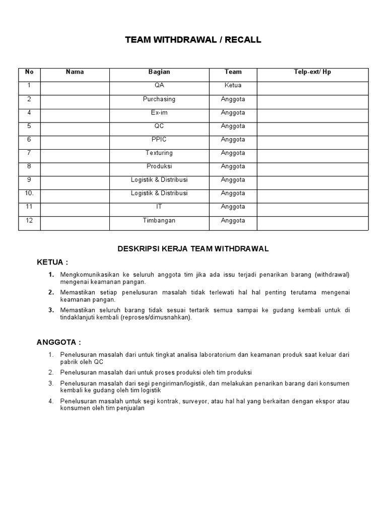 Team Withdrawal | PDF