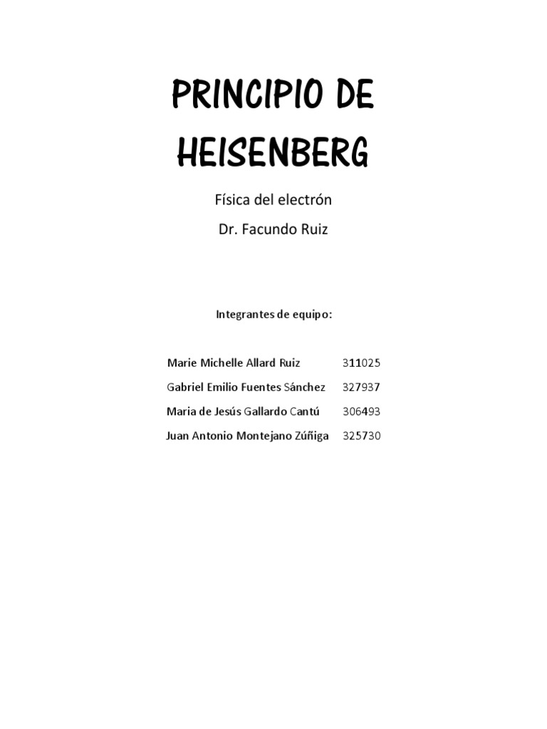 Principio de Heisenberg | PDF | Principio de incertidumbre | Física teórica