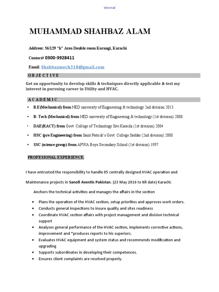 CV Shahbaz Alam Updated | PDF | Engineering Thermodynamics CV Shahbaz Alam Updated | PDF | Engineering Thermodynamics