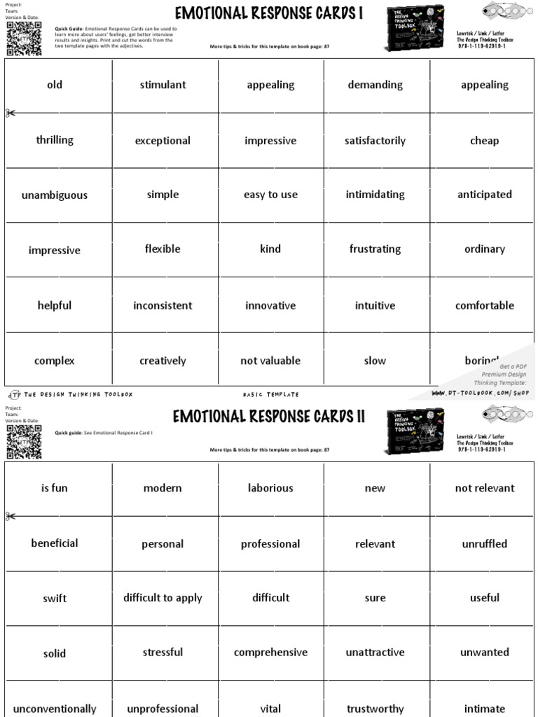 Emotional Response Cards Guide | PDF | Design Thinking | Interview