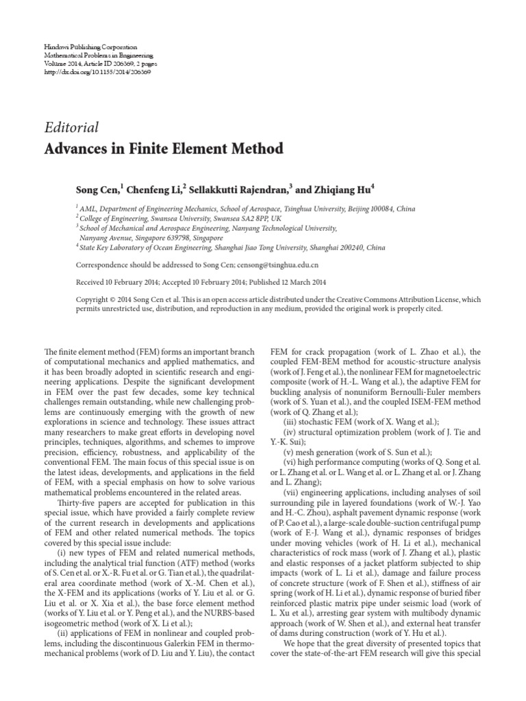 Advances In Finite Element Method Download Free Pdf Finite Element Method Engineering