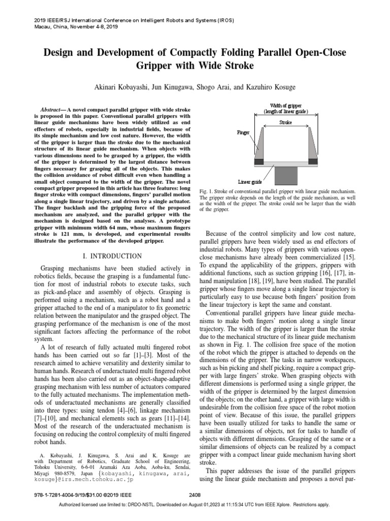 Design and Development of Compactly Folding Parallel Open-Close Gripper ...
