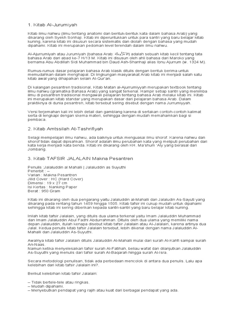 Nama Kitab Kuning | PDF | Agama & Spiritualitas