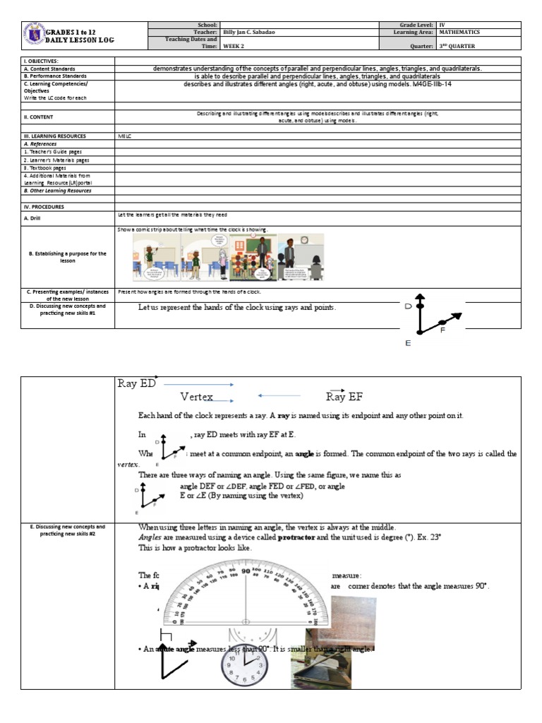 Pixton Class Code for Math Lesson | PDF | Angle | Perpendicular