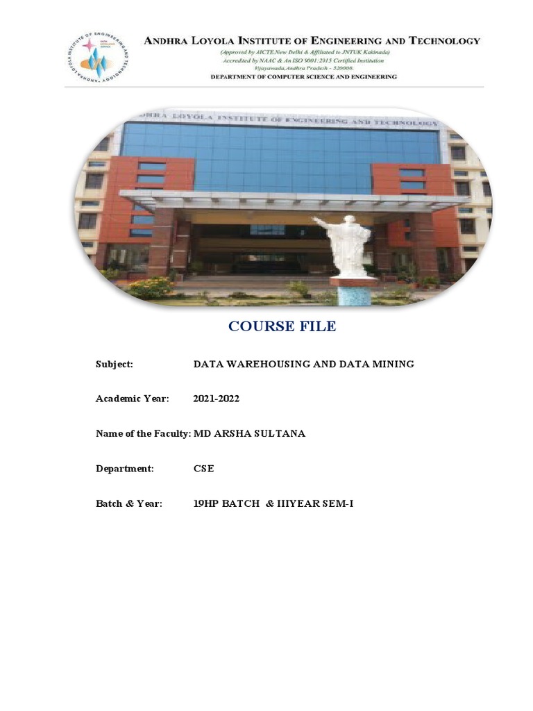 Data Warehousing & Mining Course | PDF | Data Warehouse | Cluster Analysis