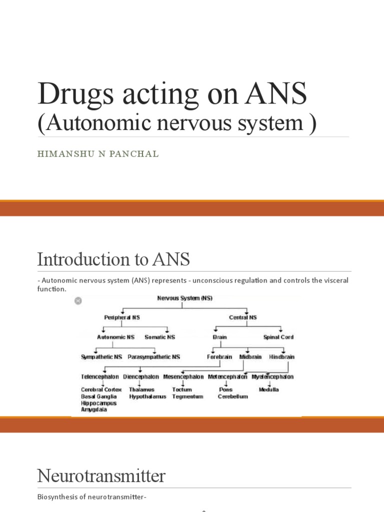 Drugs Acting On ANS | PDF | Drugs Acting On The Nervous System ...