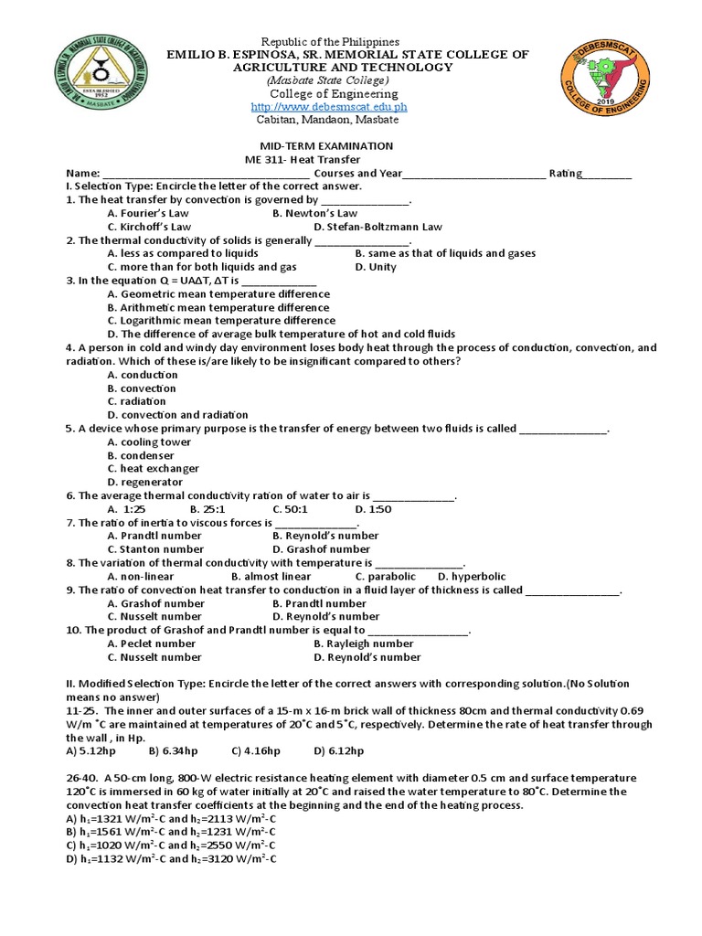 Midterm 2021 | PDF | Heat Transfer | Thermal Conduction