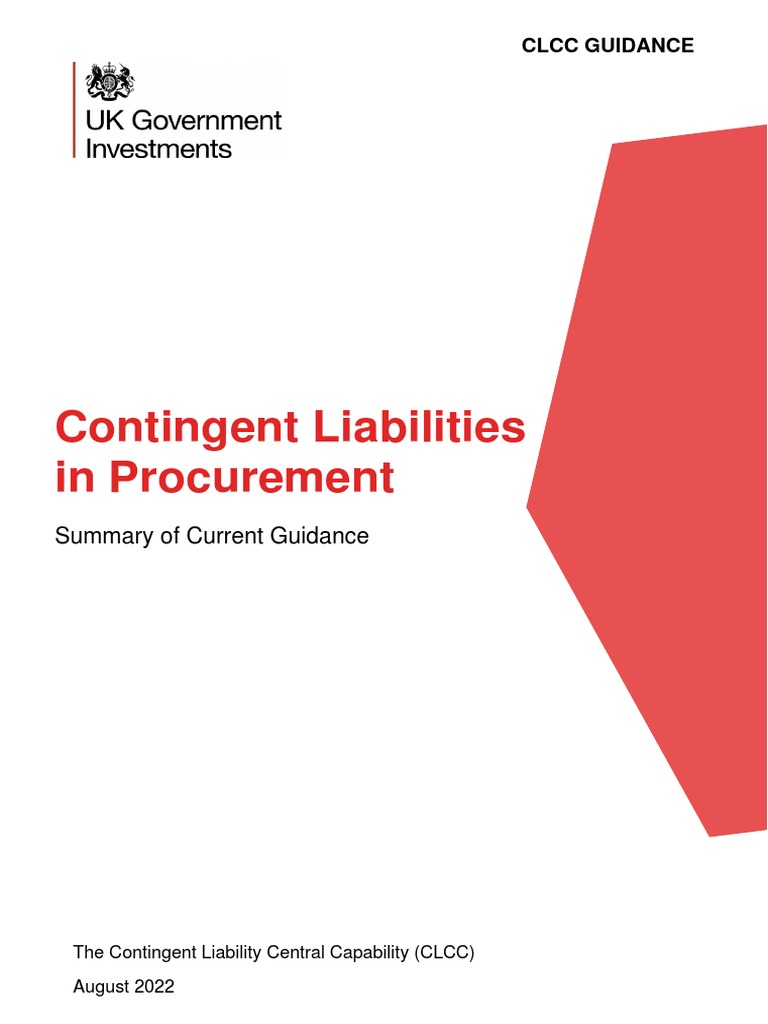 Contingent Liabilities in Procurement Summary of Current Guidance | PDF | Risk | Risk Management