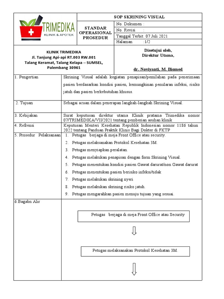 Sop Skrining Visual | PDF