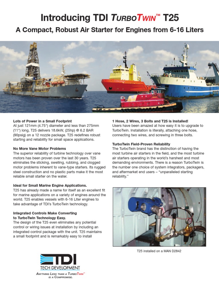 TDI Turbo T25 Product Sheet | Download Free PDF | Engines | Propulsion