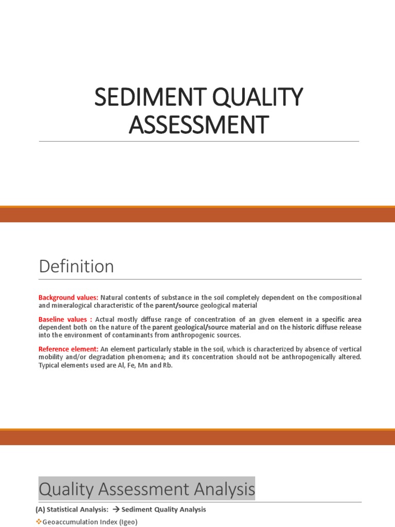 Sediment Quality Assessment | PDF | Water Quality | Soil