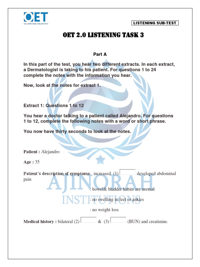 Alejandro Oet Listening Practice | PDF | Coronary Artery Disease | Heart