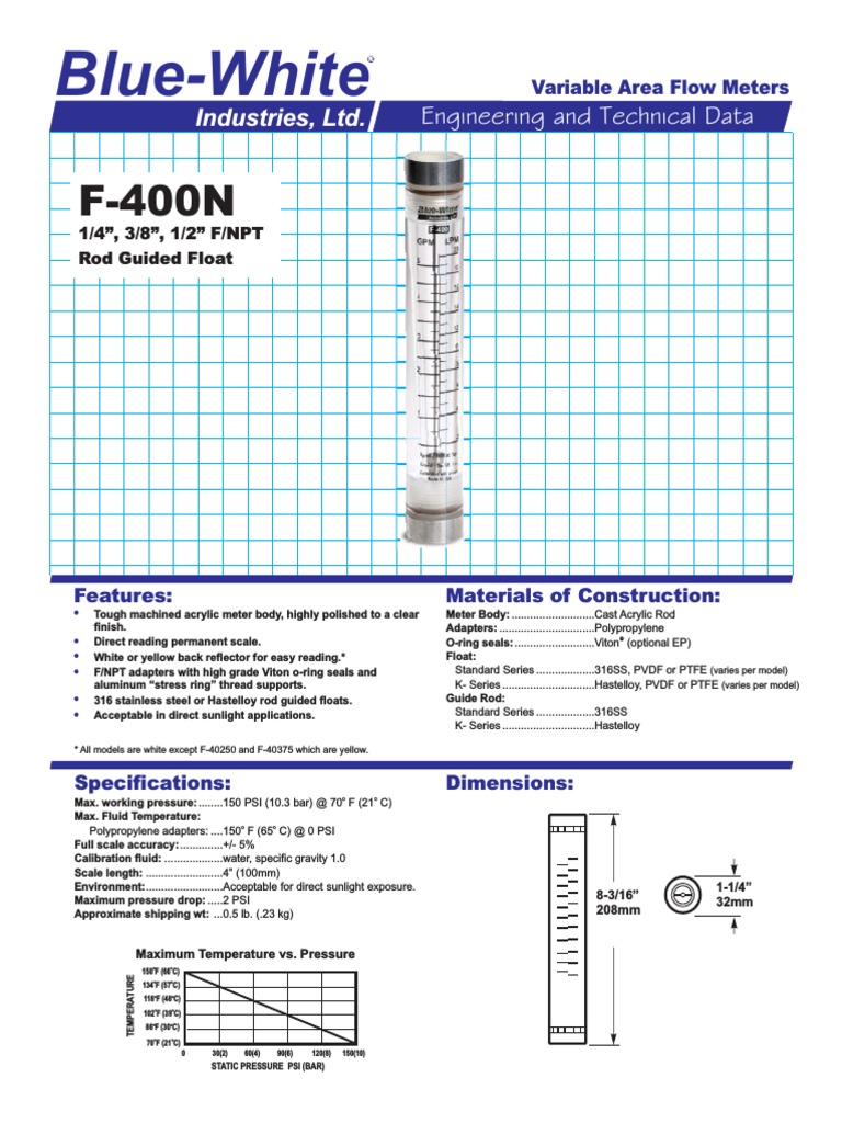 blue-white_rotameter_flowmeter_f-400_spec | PDF