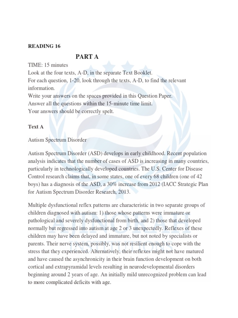 Autism-Spectum-Disorder-Oet-Reading-Task-Practice | PDF