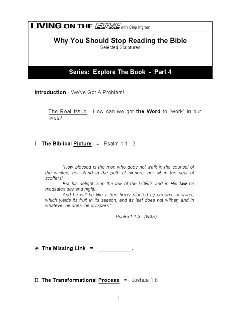 3 Why You Should Stop Reading The Bible | PDF | Bible | Epistle To The ... 3 Why You Should Stop Reading The Bible | PDF | Bible | Epistle To The ...