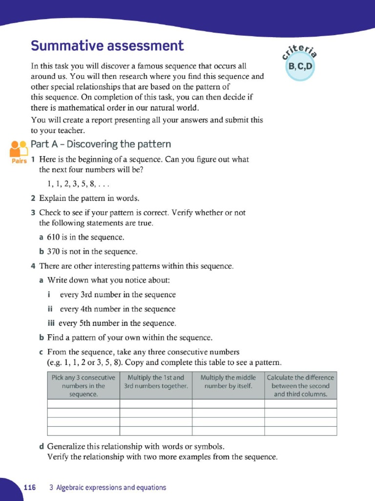 MYP Mathematics 1 - Unit 3 | PDF