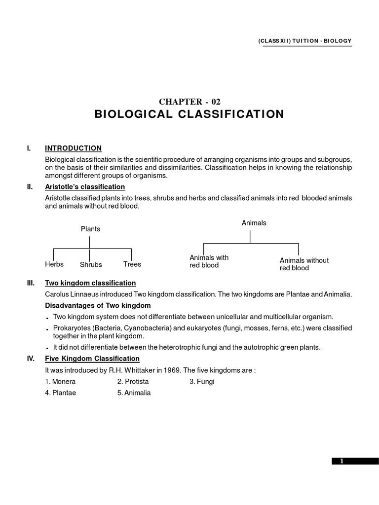Biological Classification: Chapter - 02 | PDF | Fungus | Protozoa