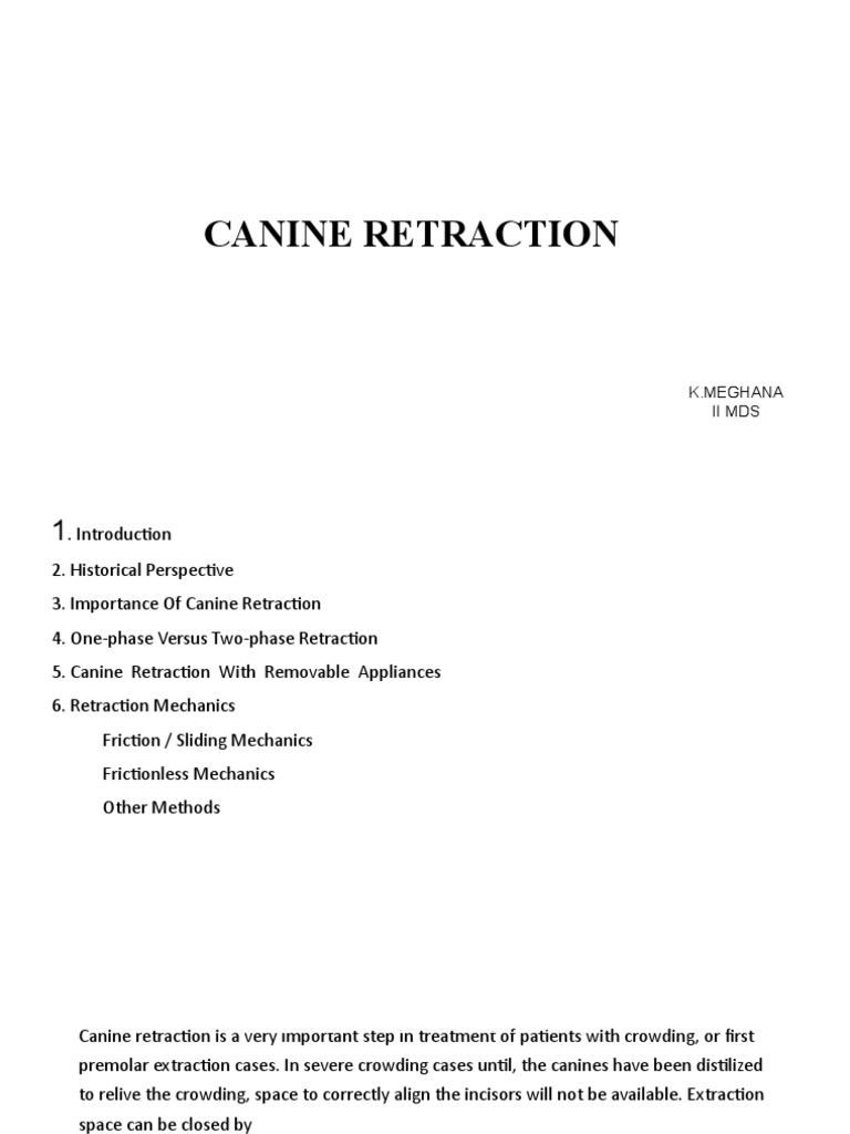 10. CANINE RETRACTION | PDF