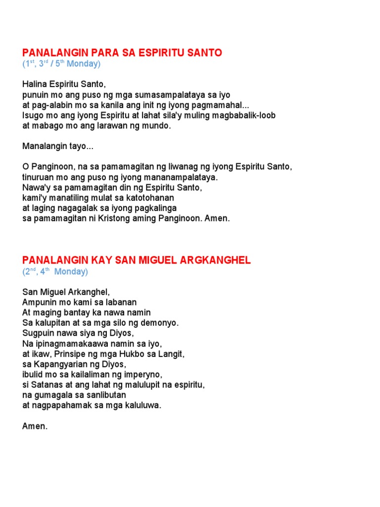 Pang Araw - Araw Na Panalangin | PDF