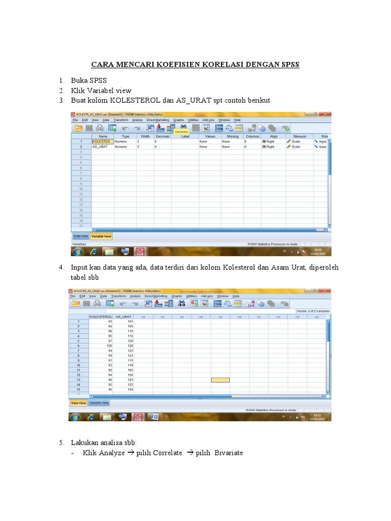 CARA MENCARI KOEFISIEN KORELASI DENGAN SPSS | PDF