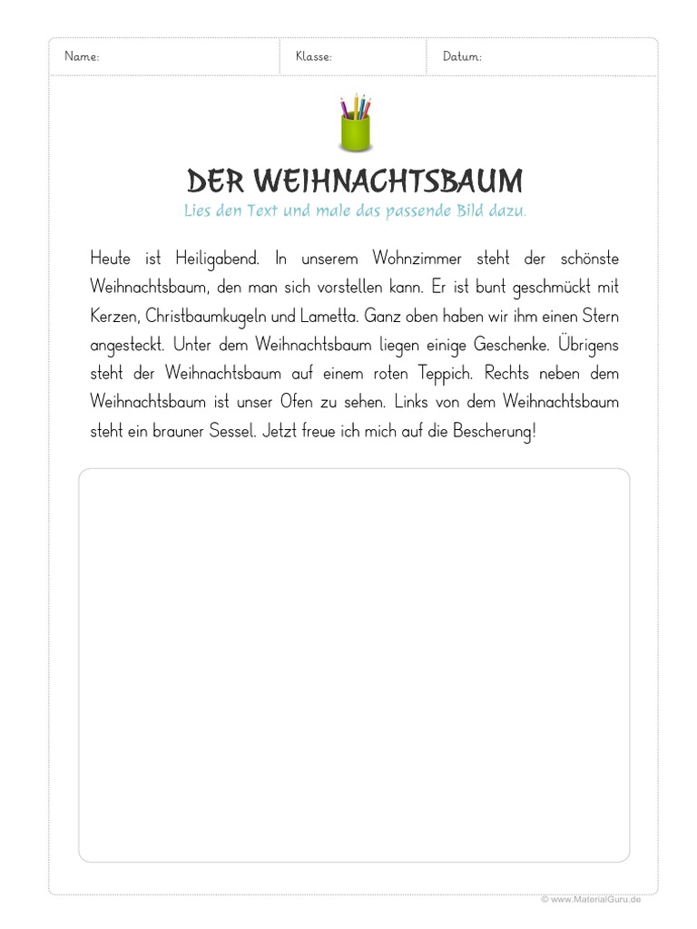 arbeitsblatt-weihnachten-lesen-und-malen | PDF