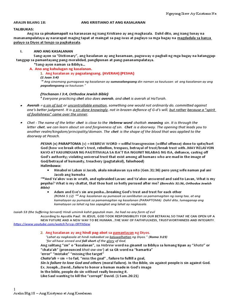Ngayong Ikaw Ay Kristyano Na - Lesson 18 - Ang Kristyano at Ang ...