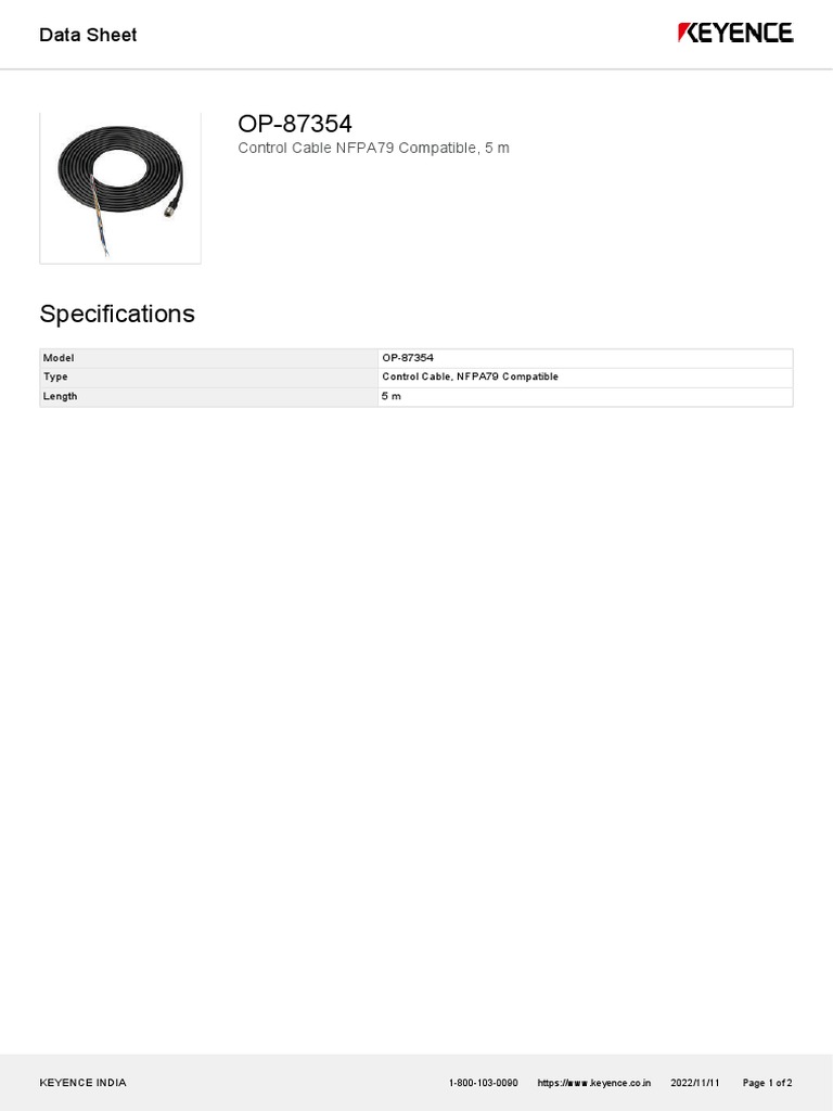 OP-87354 - Datasheet - 5 Meter - NFPA | PDF | Home & Garden