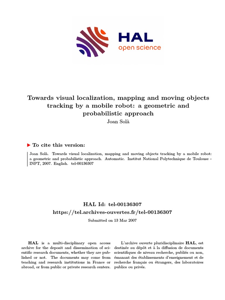 Visual SLAM With Moving Objects Tracking | PDF