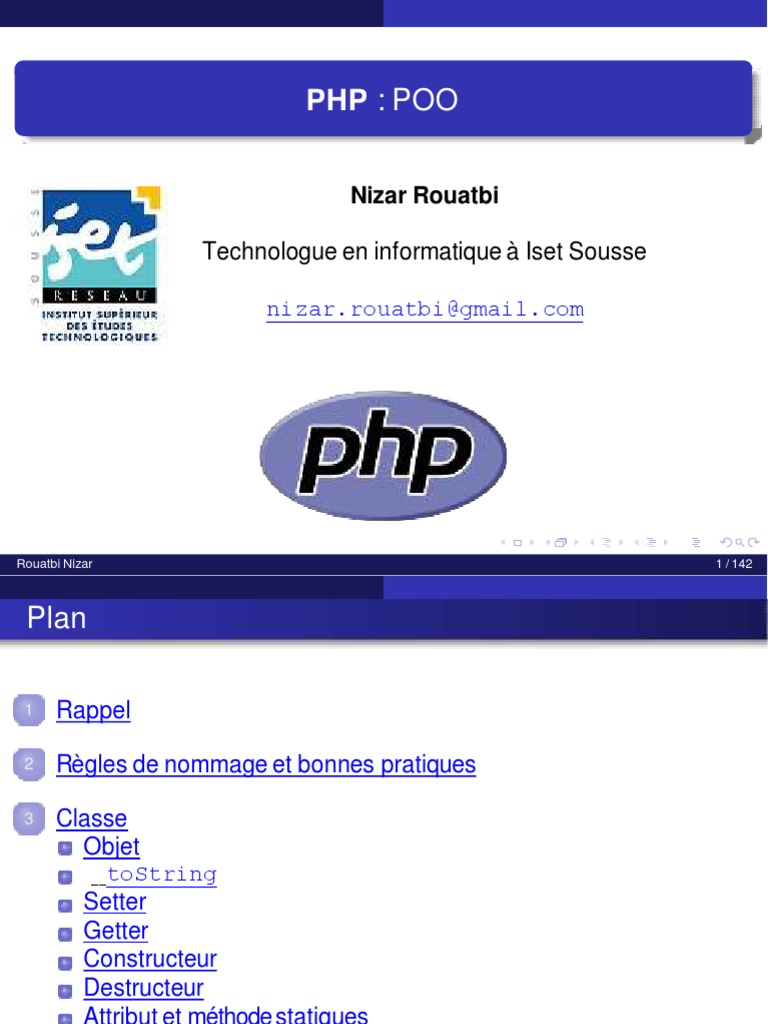 03 Cours PHP Oop | PDF | Classe (informatique) | Programmation