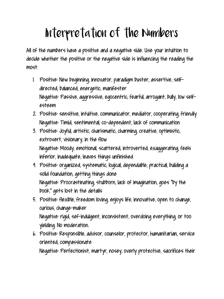Interpretation+of+the+Numbers | PDF