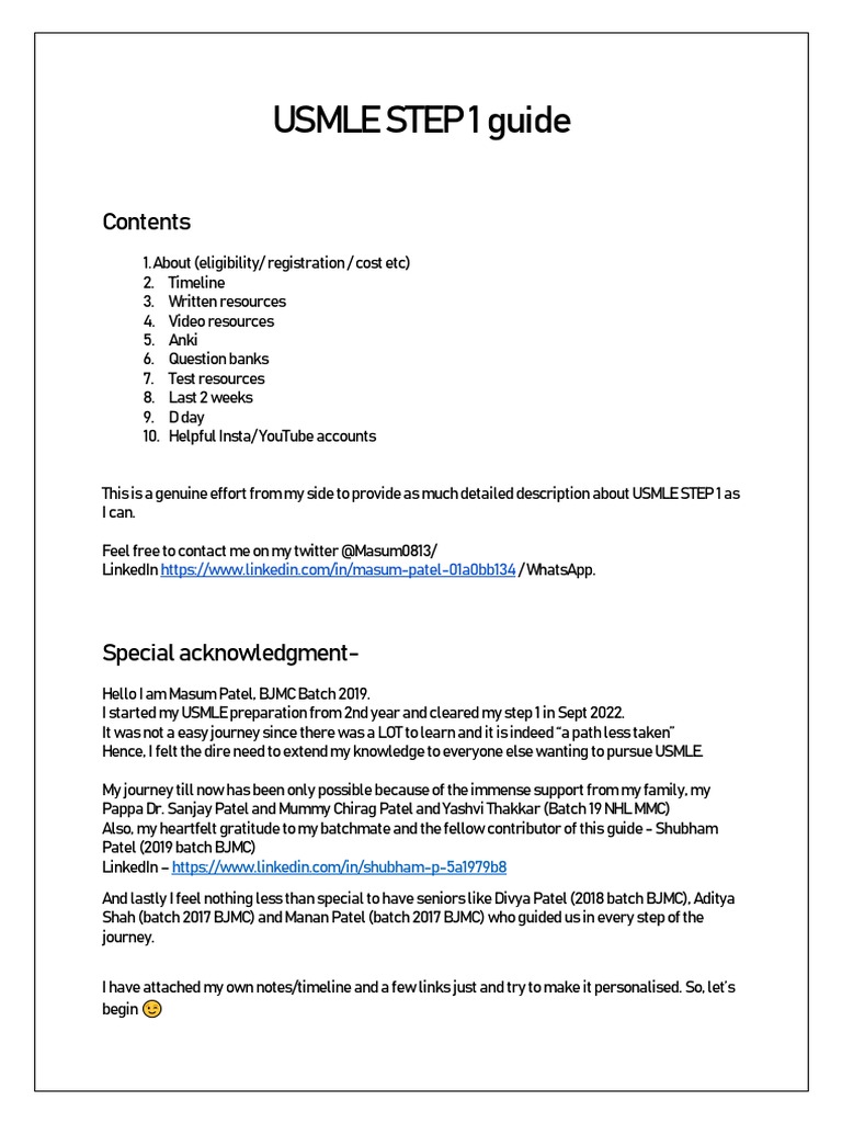 USMLE Step 1 Guide | PDF | Residency (Medicine) | Medical School