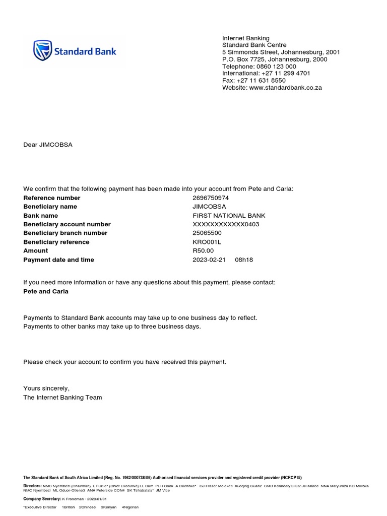 Payment Confirmation | PDF | Banks | Personal Finance