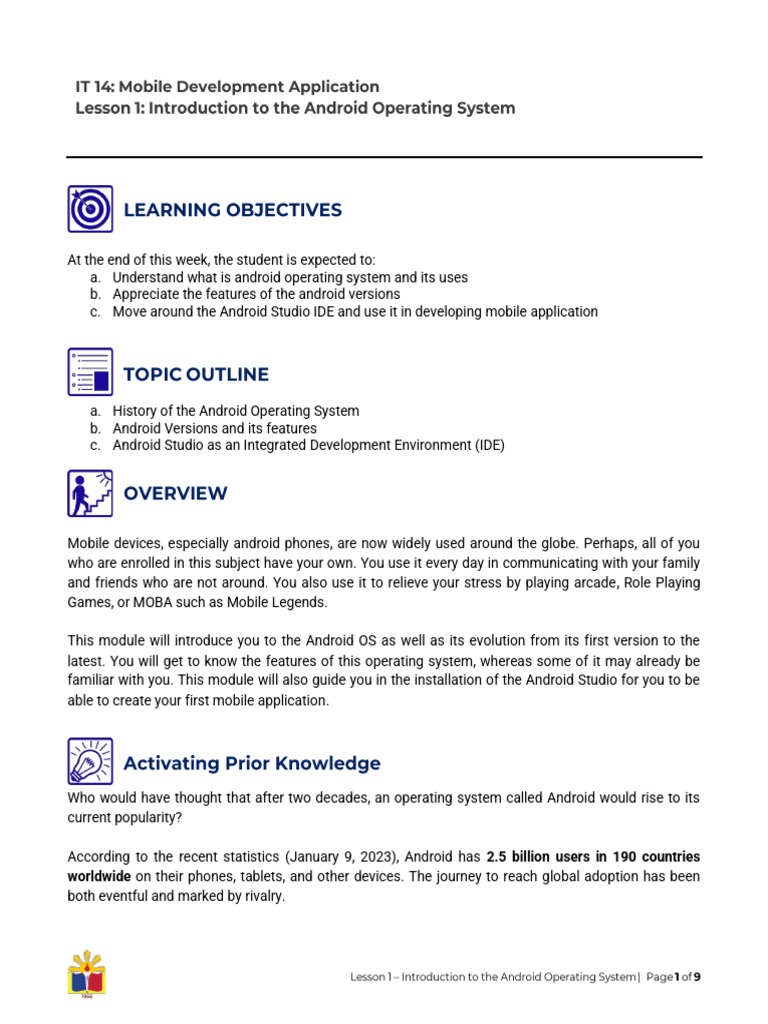 Module 1 - Introduction To The Android Operating System | PDF | Android (Operating System ...
