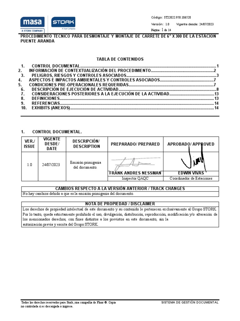 Procedimiento Montaje de Carrete | PDF