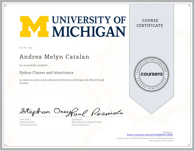 Amccatalan - Coursera Certificate | PDF