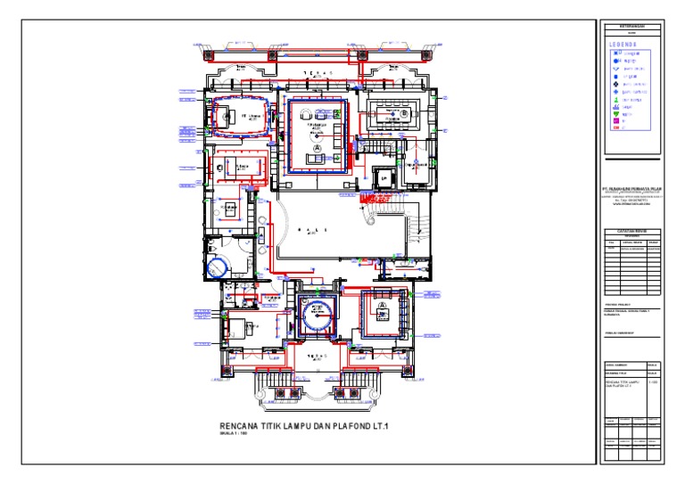 RENCANA TITIK LAMPU DAN PLAFON LT.1 | PDF