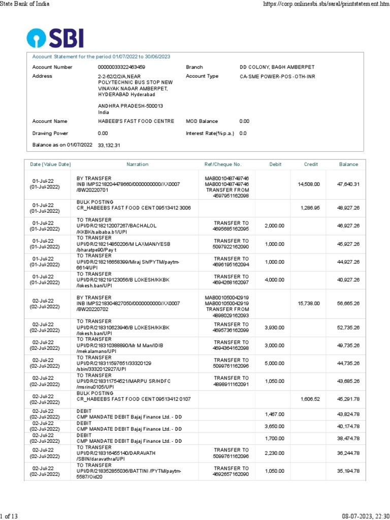 SBI Statement 1 | PDF | Institutional Investors | Financial Services ...