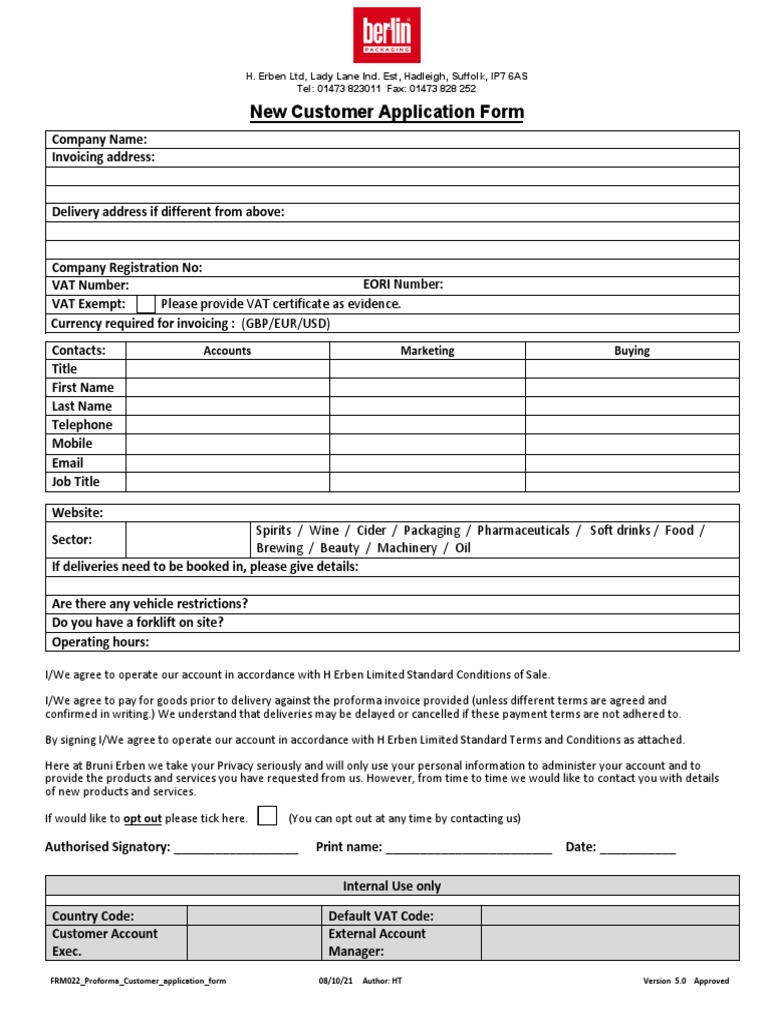 Proforma Application Form (FRM022) Oct 2022 | Download Free PDF | Legal ...