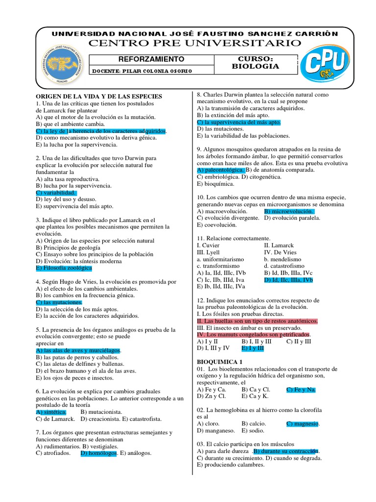 Repaso Cpu Biologia-2023 | PDF | Mitosis | Virus
