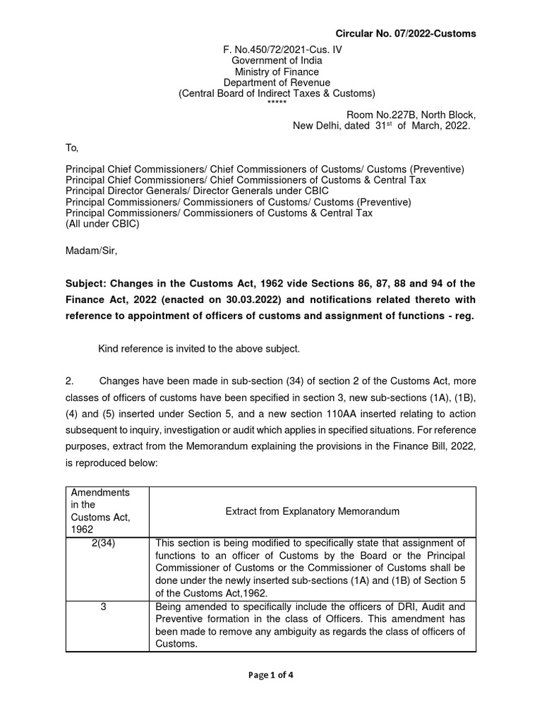 Amendments to Customs Act 2022 | PDF | Finance & Money Management